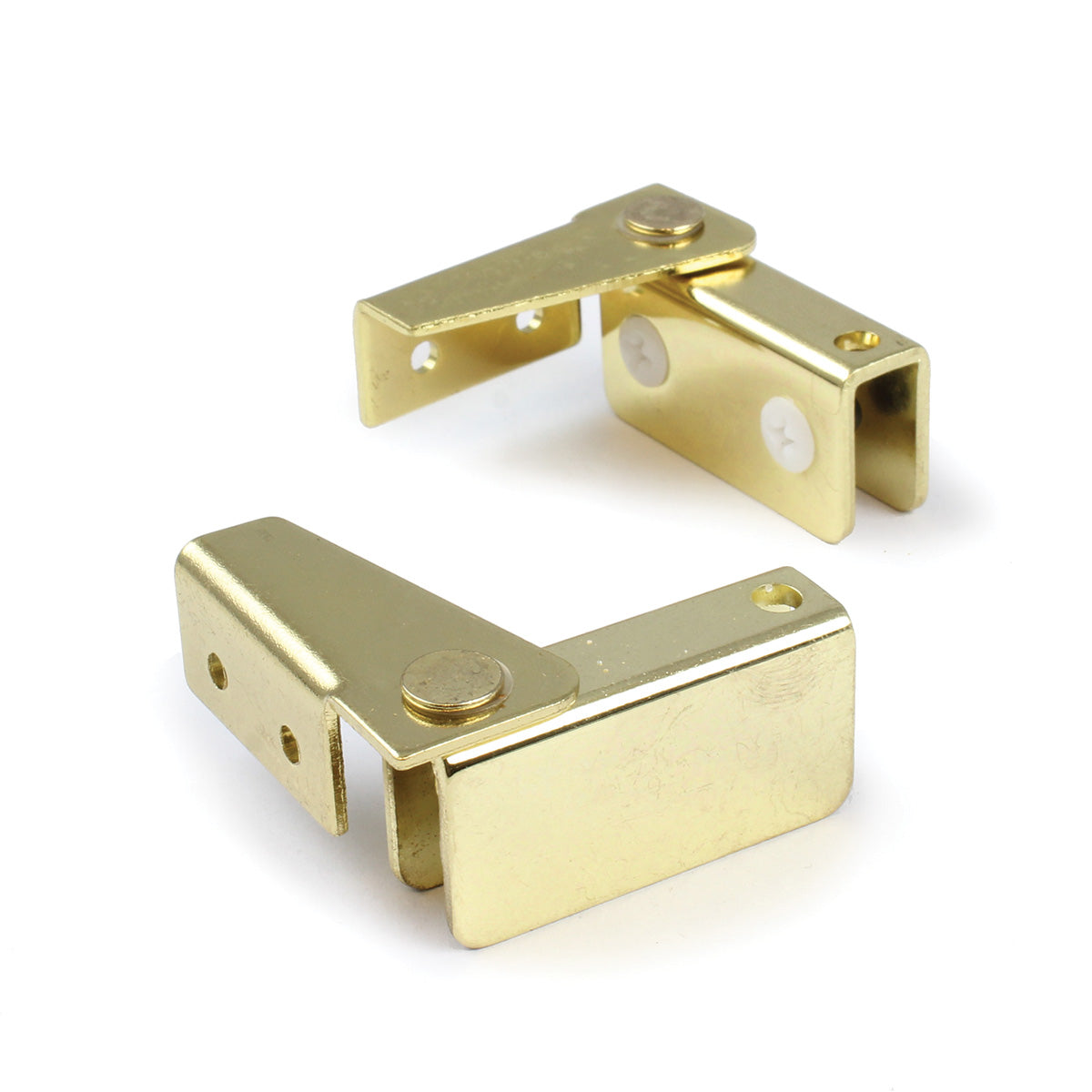 Inset Glass Door Hinge Brass