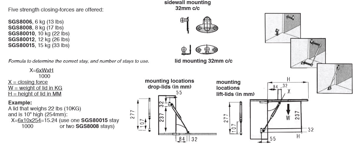 Gas Spring Pneumatic Stays